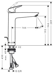 Hansgrohe Logis, páková umyvadlová baterie 190, s odtokovou soupravou, chromová, 71090000