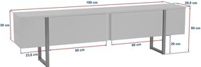 TV stolek v dekoru ořechu v tmavě přírodní barvě 180x50x29,5 cm Serenity – Kalune Design