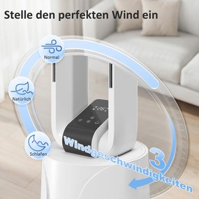 HOMCOM 3v1 přenosný výparný chladič vzduchu — zvlhčovač a ventilátor, 2 chladící vložky, nádrž 1,7 l, 15hod. časovač, 70° oscilace, dálkové ovládání,…