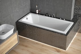 Besco Modern Slim obdélníková vana 140 x 70 cm akrylát bílá VANMOD14SLIM