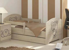 MAXMAX Dětská postel s výřezem MÉĎA - přírodní 140x70 cm + matrace ZDARMA! Postel pro jednoho 140x70 pro holku|pro kluka|pro všechny Ano|Ne