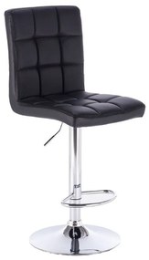 LuxuryForm DESIGN Barová židle TOLEDO na stříbrné kulaté podstavě - černá