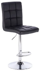 LuxuryForm Barová židle TOLEDO na stříbrné kulaté podstavě - černá