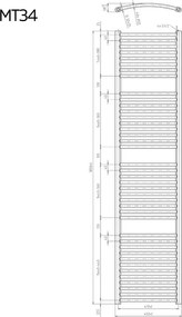 Mereo Mereo, Otopný žebřík oblý, bílý, elektrický, MT34E