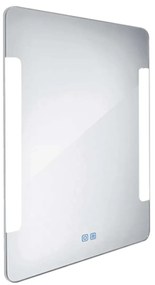 Nimco - Zrcadlo s LED osvětlením, 60x80 cm, dotykový senzor, hliník ZP 18002VX