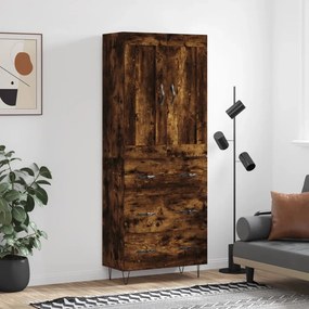 Skříň highboard kouřový dub 69,5 x 34 x 180 cm kompozitní dřevo 3199782