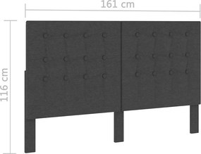 Prošívané čelo postele tmavě šedé textil 160 x 200 cm 287473