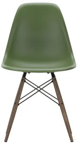 Eames Plastic Chair DSW tmavě lakovaný javor lesní zelená černé na koberec Vitra