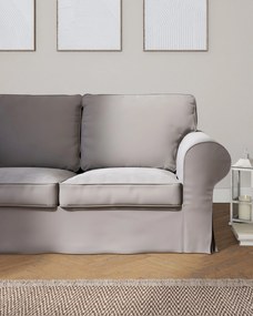 Potah na pohovku IKEA  Ektorp 2-místná, rozkládací, STARÝ MODEL barva šedá látka lesklé, sametová