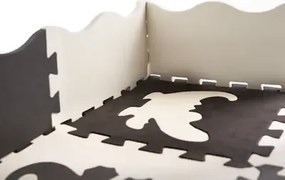KIK Pěnové puzzle kontrastní černo-krémové / 30 x 30 cm / 25 dílků / E
