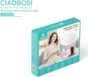 CiaoBosi Kulaté kosmetické zrcátko CIABOSI TX-01729 - bílé