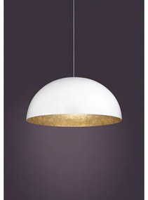 Lustr na lanku SFERA 1xE27/60W/230V pr. 35 cm bílá/zlatá
