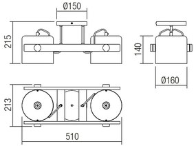 Redo 01-2400 - Stropní svítidlo POOH 2xE27/42W/230V buk