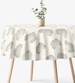 Goldea kulatý ubrus 100% bavlněné plátno - listy ginkgo Ø 110 cm