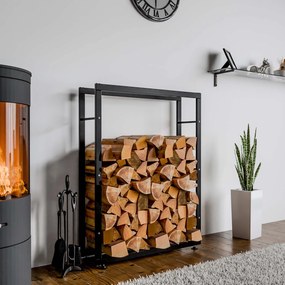 Stojan na palivové dřevo Keri V2 25x80x125 – černá