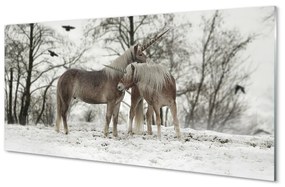 akrylový obraz Zimní lesní jednorožci 120x60 cm