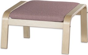 Sedák na podnožku Poäng barva růžová látka pletený vzor