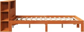 Postel s knihovnou bez matrace 135 x 190 cm masivní borovice 3322526