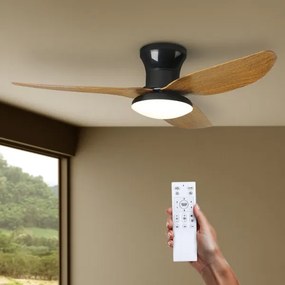 Brilagi-LED Stmívatelný stropní ventilátor LED/30W/230V 3000-6500K černá/hněd+DO