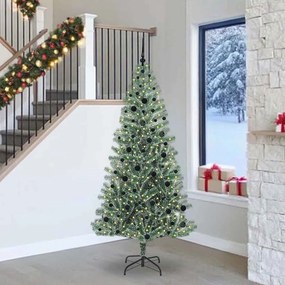 Umělý vánoční stromeček se sněhem a LED osvětlením 240 cm 3396834