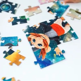 Trefl - Puzzle - Třpytivé puzzle Treflíci: Mezi hvězdami / 100 dílků /
