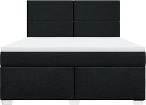 Box spring postel s matrací černá 180x200 cm textil 3290562