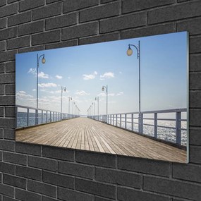 Obraz na skle Molo Moře Architektura 100x50 cm