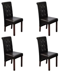 Jídelní židle 4 ks hnědé umělá kůže - Default Title