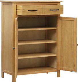 Botník 76 x 37 x 105 cm masivní dubové dřevo 247460