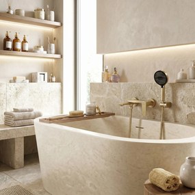 Vanová baterie REA PRIME PREMIUM, zlatá kartáčovaná