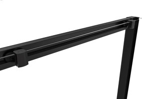 Cerano Varone, sprchový kout s posuvnými dveřmi 130(dveře) x 80 (stěna) x 195 cm, 6mm čiré sklo, černý profil, CER-CER-DY505B-13080