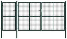 vidaXL Marketos Zahradní brána ocelová 400 x 150 cm zelená