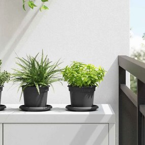 Květináče 24 ks Černá Plast 3403266