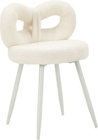 Designová jídelní židle Ilary Mini bouclé bílá