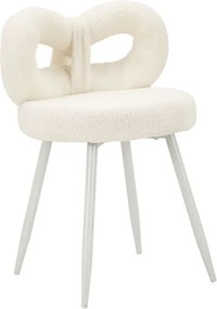 Designová jídelní židle Ilary Mini bouclé bílá