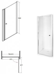 BESCO Bezrámové sprchové dveře SINCO BARVA rámu - Chrom/Leštěný hliník (ALU), Rozměr A - 80 cm, Rozměr C - 195 cm, Směr zavírání - Univerzální Levé / Pravé, Výplň - Čiré bezpečnostní sklo - 6 mm - BCSIN80