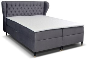 Kontinentální postel 200 cm Ortun (tmavě šedá). 1033262