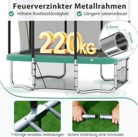 Costway 3 v 1 Obdélníková trampolína se žebříkem