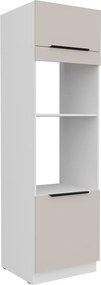 COMO | vysoká skříňka 60 DPM-210 2F na vestavnou troubu a mikrovlnku | 60 cm | bílá/kašmír