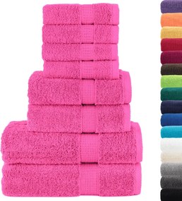 8dílná sada ručníků Premium SOLUND růžová 600 g/m² 137552