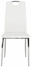 Jídelní židle, ekokůže bílá / chrom, ERVINA