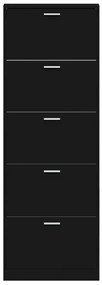 Botník černý 59 x 17 x 169 cm kompozitní dřevo - Default Title