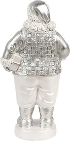 Bílo-stříbrná dekorace figurka Santa Claus - 8*6*16 cm