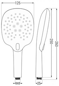 Mexen příslušenství - hlavice ruční sprchy Oval R-22, 3-funkce, černá, 79522-70