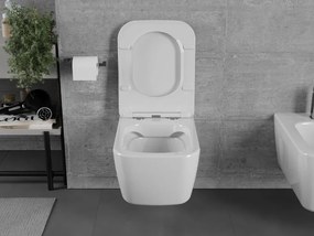 Mexen MARGO, závěsné wc s pomalu padajícím WC sedátkem, 51 x 35 cm, bílá, 30420900