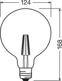 LED žárovka E27 OSRAM Filament G125 11W (100W) neutrální bílá (4000K) stmívatelná
