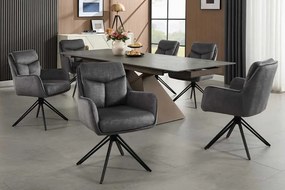 Designová otočná židle Brock šedý samet