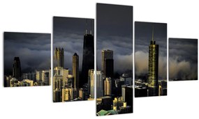Obraz města v oblacích (125x70 cm)