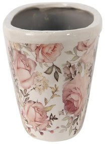 Keramický obal na květináč s růžemi Rosien - 27*13*14 cm