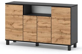 Stiv-Meble Komoda Loft 140 cm - bílá matná/bílý lesk